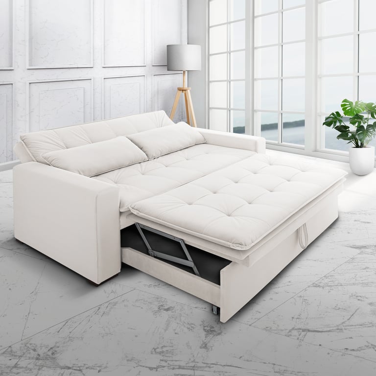 RE DECORA Futón / Sofá Cama 190 CM Londres Cream | falabella.com