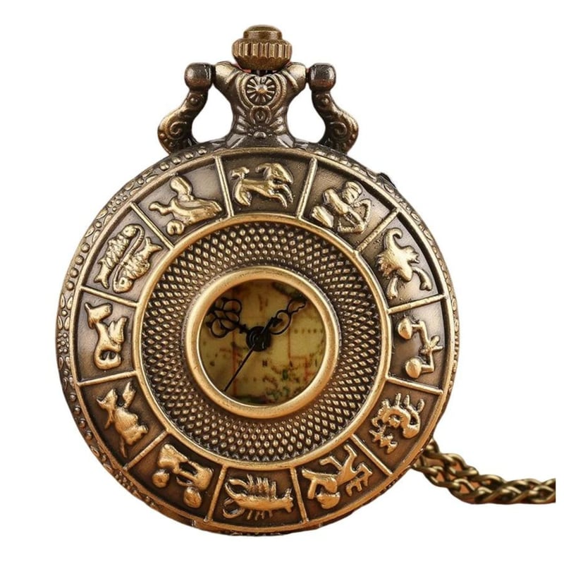 INVENCIBLE RELOJ BOLSILLO RETRO METAL ZODIAC MAP XX33 | falabella.com