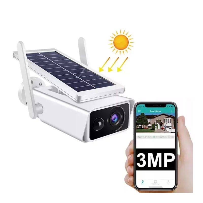 GENERICO Cámara Exterior Solar IP Wifi FHD con micrófono y batería ...