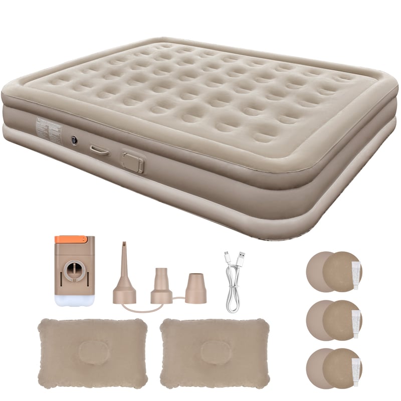 AIZO Colchón Cama Inflable Eléctrico 2 Plazas Con Dos Almohadas ...