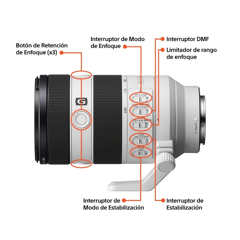 SONY Lente teleobjetivo FE 70-200 mm SEL70200G2 | falabella.com