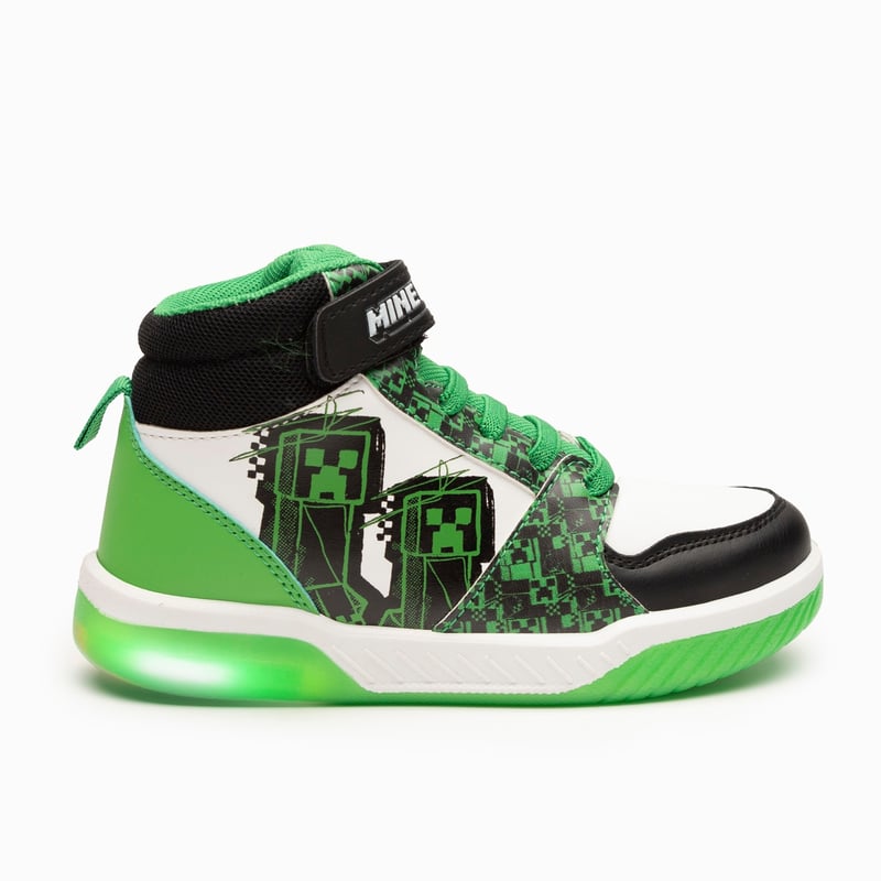 MINECRAFT Zapatilla Con Luces Niño Creeper Blanco Minecraft | falabella.com