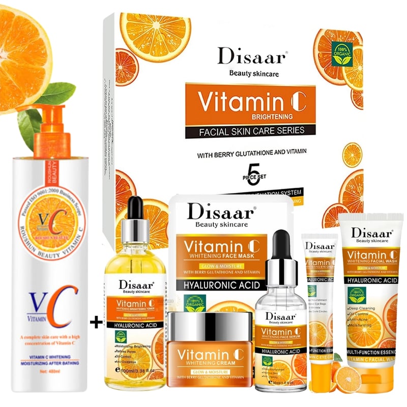 DISAAR Set Rutina Completa Skincare de Vitamina C y Ácido Hialurónico | falabella.com