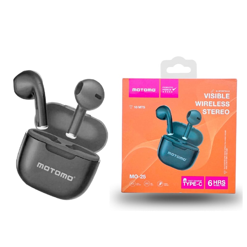MOTOMO Audífonos Bluetooth Motomo Mo-25 Negro | falabella.com