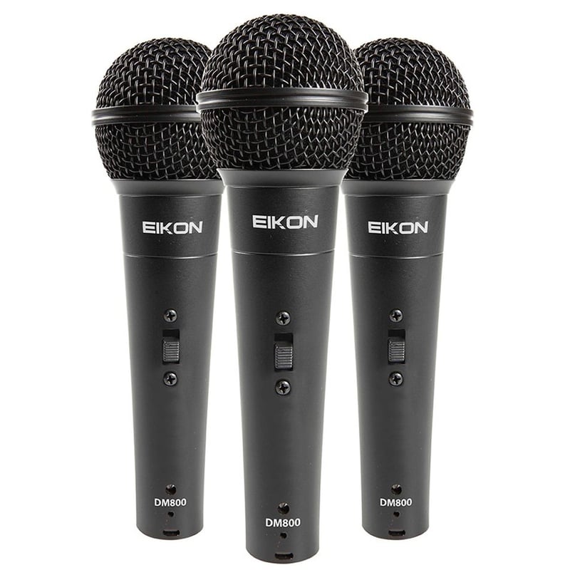 Set 3 Microfonos Vocal Dinamicos EIKON DM 800 KIT | Sodimac - Falabella