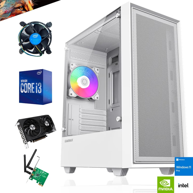 HYPERPC PC GAMER Blanco: INTEL CORE i3 10100 8gb 500Gb RTX 3050 WiFi ...