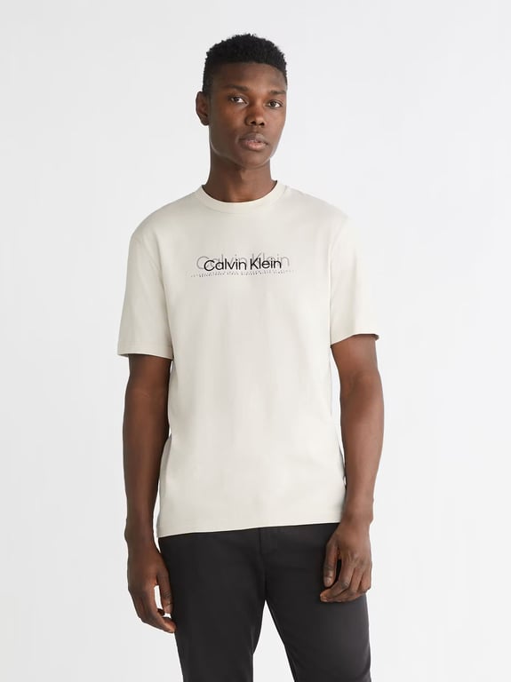 CALVIN KLEIN Polera Double Flock Crema Calvin Klein | falabella.com