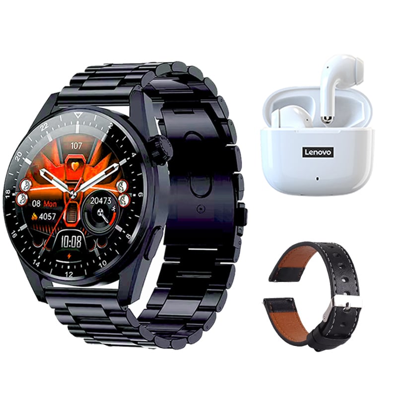 LENOVO Lenovo LP40 Pro De Audífonos-Blanco y Toumi GT-A-B Reloj inteligente | falabella.com
