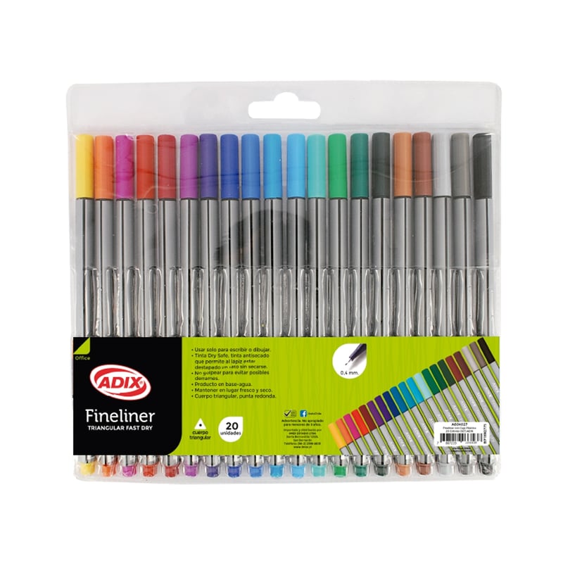 ADIX Lapices Fineliner 20 Colores Adix | falabella.com