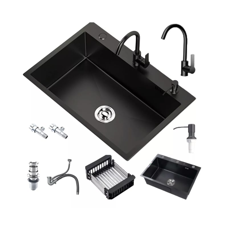 HOMER DESIGN Lavaplatos Empotrado Acero Inoxidable con Accesorios ...