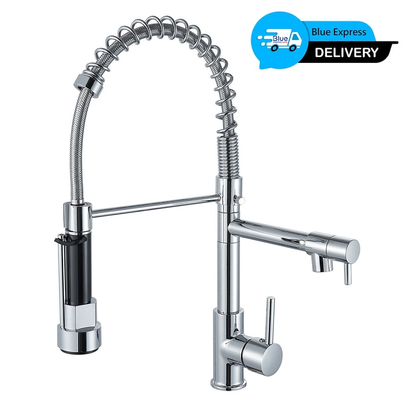 DANWEILE Grifo llave lavaplatos monomando cocina extensible triple ...