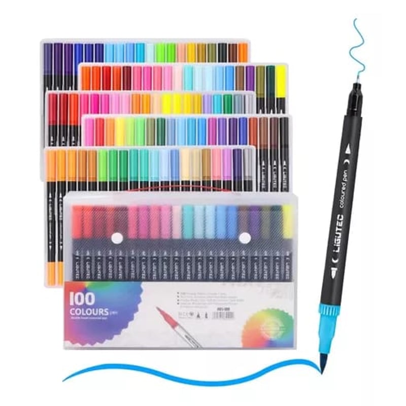 GENERICO Lettering 100 Colores Dual Tipbrush Pens Plumon Doble Pincel ...