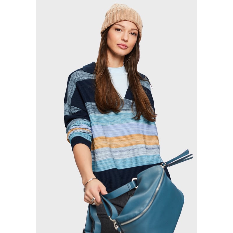 ESPRIT Sweater A Rayas Con Cuello En V Mujer Esprit ESPRIT | falabella.com