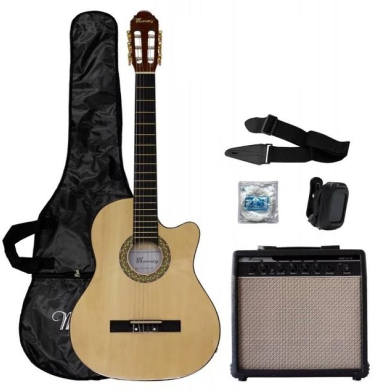MERCURY Guitarra Electroacustica con Amplificador Mercury Set MAC 01 ...
