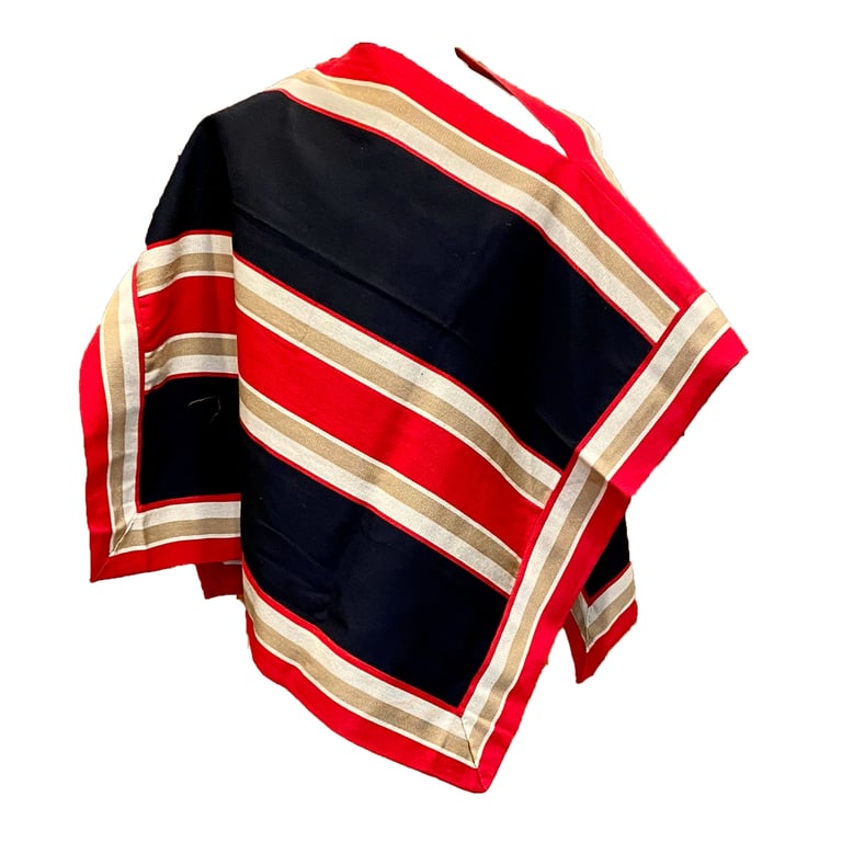 GENERICO Manta huaso adulto lana nacional negro trama roja-Corralero ...