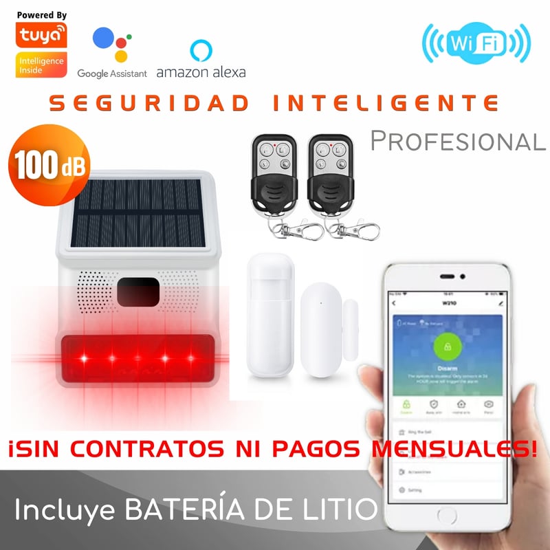 Kit Alarma Panel Solar Wifi Seguridad Inteligente A5 | Sodimac - Falabella
