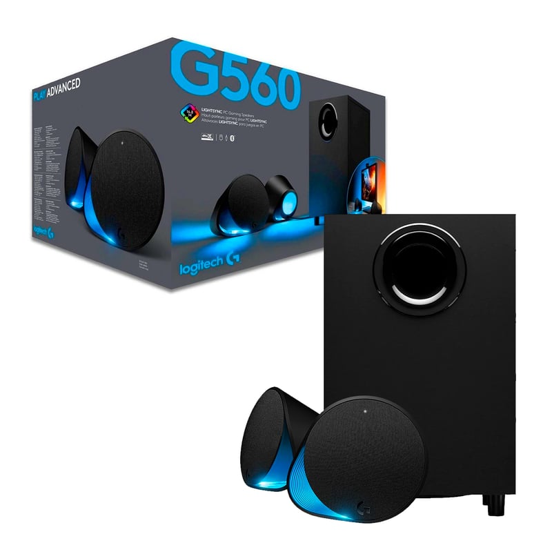LOGITECH Parlantes y Subwoofer Logitech G560 Lightsync PC Gaming 2.1 ...