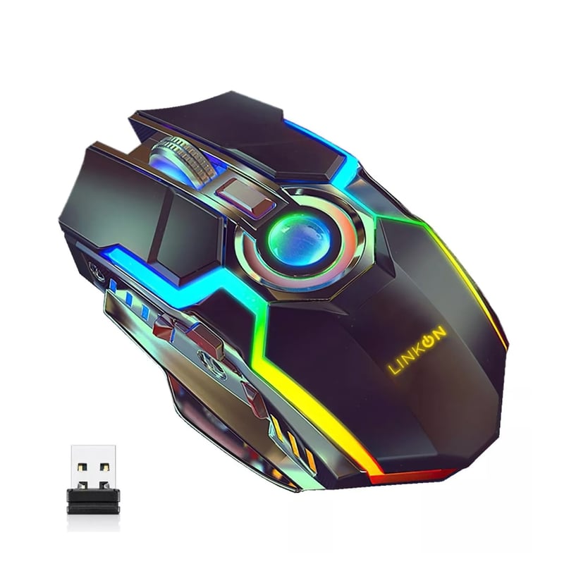 GENERICO Mouse Gamer Inalambrico Recargable Usb Windows Optico Rgb ...