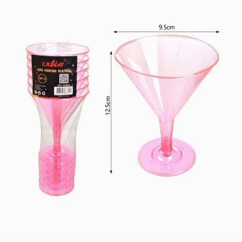 GENERICO Copa Martini Plástico Color Rosa 12 Cm X 9 Cm | falabella.com
