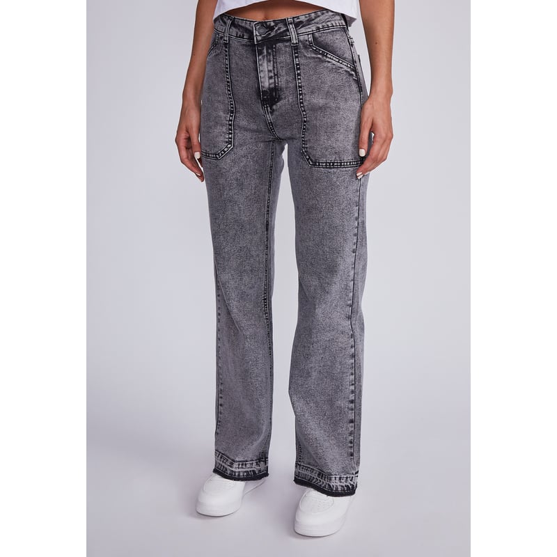 SIOUX Jeans Mujer Gris Lavado Basta Deshilachada Sioux | falabella.com