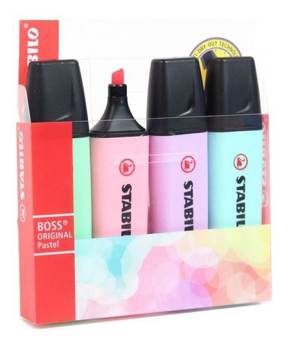 STABILO Set 4 Destacadores Pastel Stabilo | falabella.com