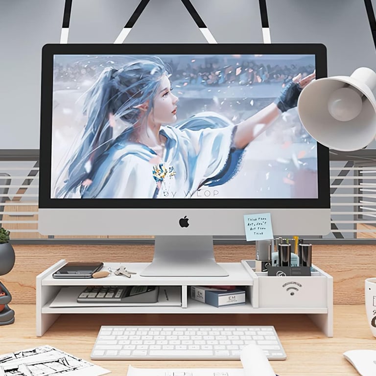 ARTDIY Base de monitor organizador para escritorio multiuso 2 Niveles ...