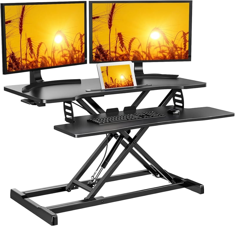YOMYM Escritorio De Ordenador Elevado Con Doble Base Elevable Para ...