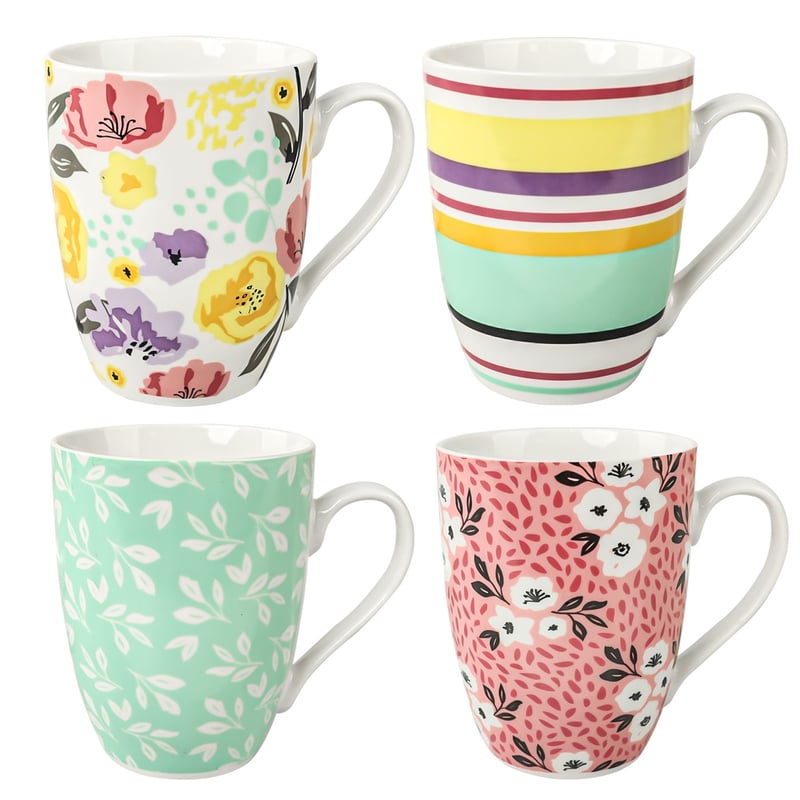 DANNY HOME Set 4 Vasos Estilo Hojas Y Flores 550 ml Danny Home ...