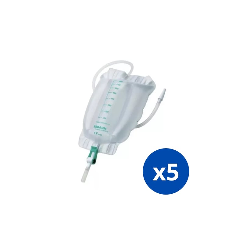 BRAUN Pack x 5 Bolsas Orina Pierna 800ml Braun Urimed Tribag Plus ...