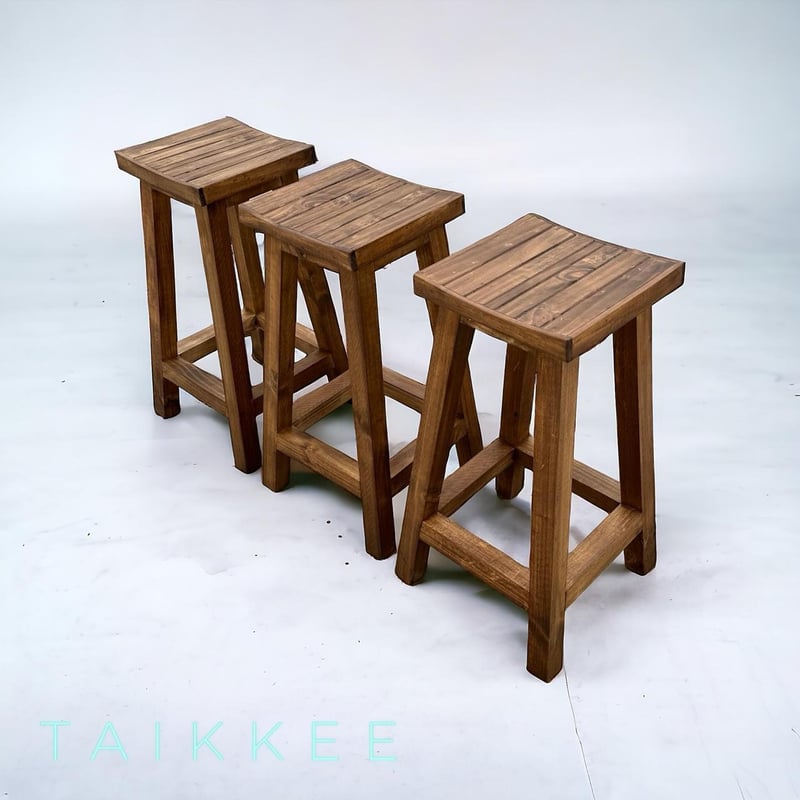 TAIKKEE TABURETE RUSTICO EN MADERA COLOR NOGAL 65X30X30 | falabella.com
