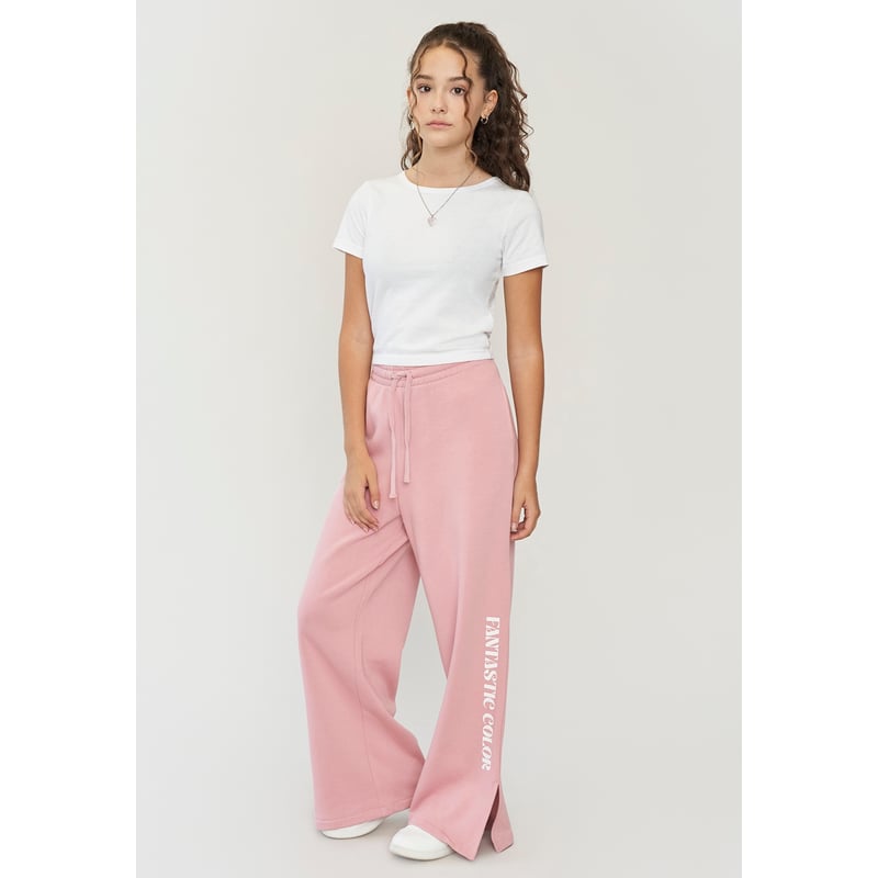 CORONA Pantalón de Buzo Niña Flare College Rosado Corona | falabella.com