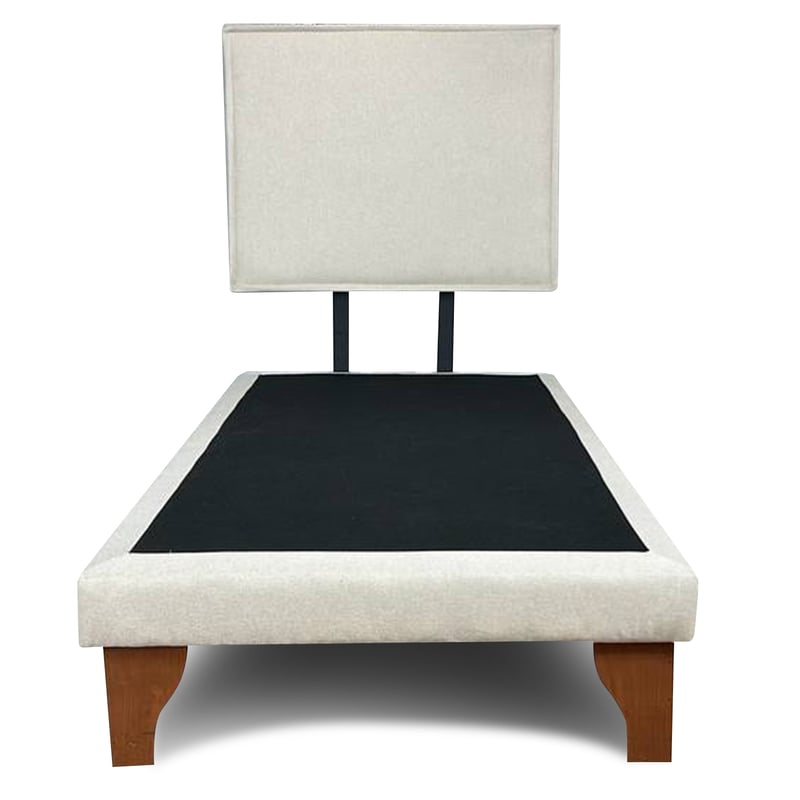 GENERICO Base Cama Europea 1.5 Plazas Con Respaldo Beige Liso ...