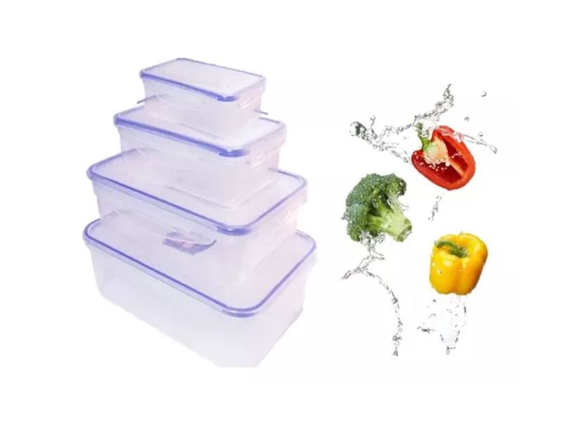 Set 4 Tupper Fuente Hermético De Plástico Táper Para Comida | Sodimac ...