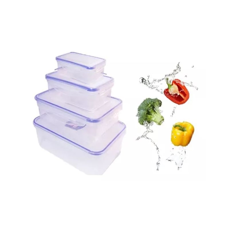 Set 4 Tupper Fuente Hermético De Plástico Táper Para Comida | Sodimac ...