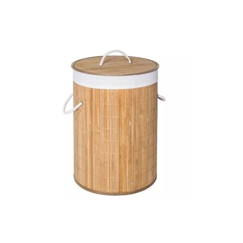 GENERICO Canasto Ropa Bambú Redondo Con Forro | falabella.com