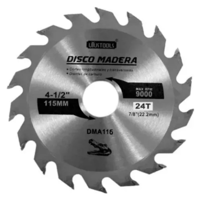 GRUPO UYUSA UYUSTOOLS Disco de Corte Para Madera 4 1/2'' x 24 dientes ...