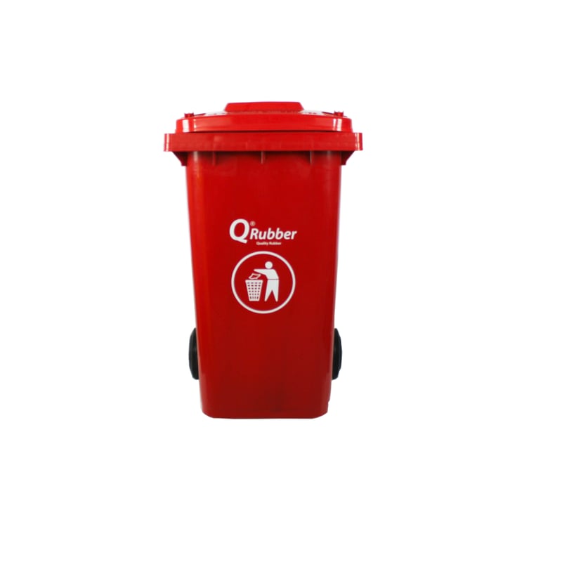 Basurero Contenedor Basura 240 lts Rojo QRubber | Sodimac - Falabella