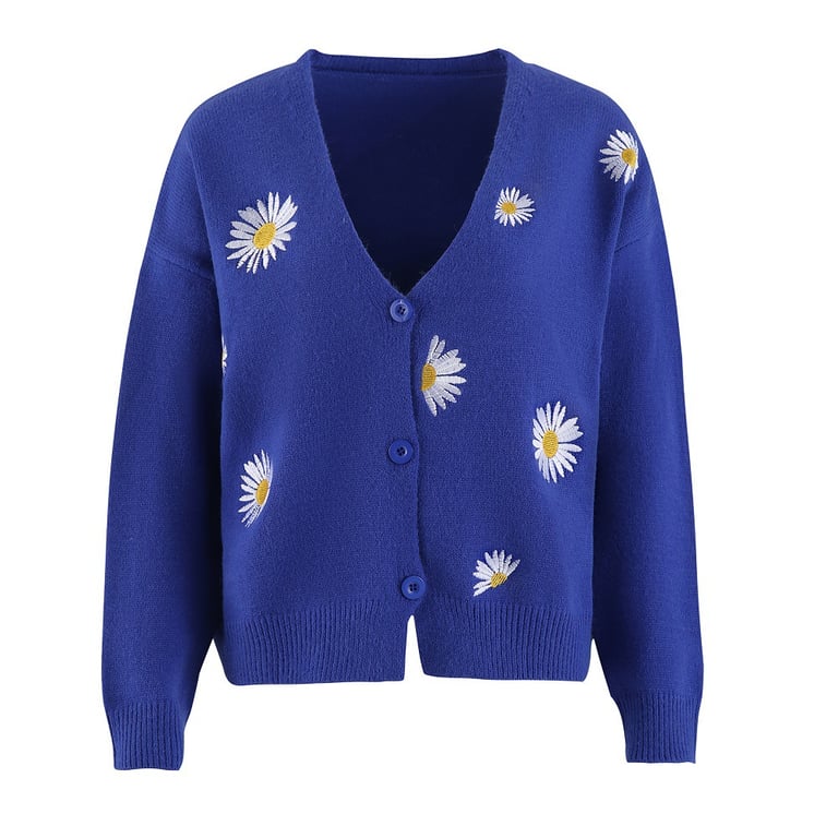 BLWOENS Suéter con flores para mujer -Azul | falabella.com