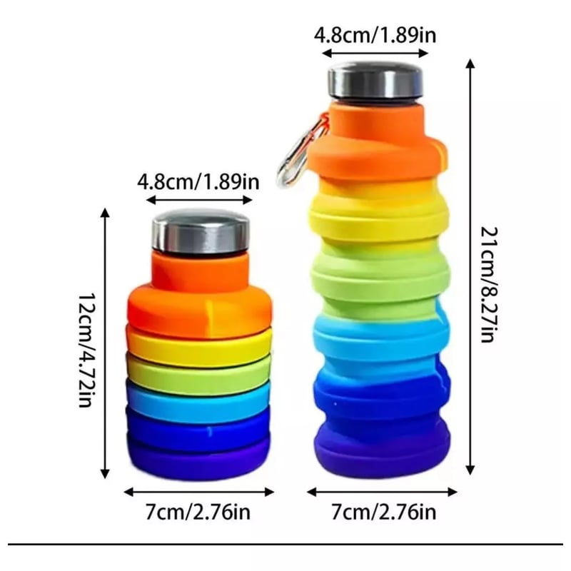 GENERICO Botella De Agua Portátil Plegable Para Viajes Silicon 500ml ...