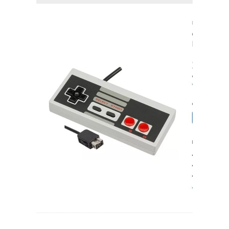 GENERICO Control joystick Nintendo Classic Mini NES Controller negro y ...