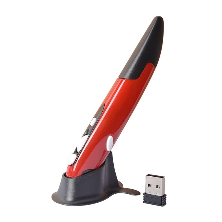 SHARGE Ratón tipo lápiz Diseño de agarre vertical inalámbrico de 2.4GHz ...