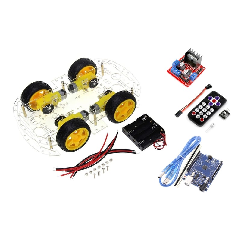 GENERICO Chasis smart car 4 ruedas 4x4 Kit 1 Compatible con Arduino ...