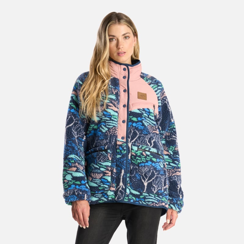 HAKA HONU Poleron Mujer Zip-Porrito Print Azul Haka Honu | falabella.com