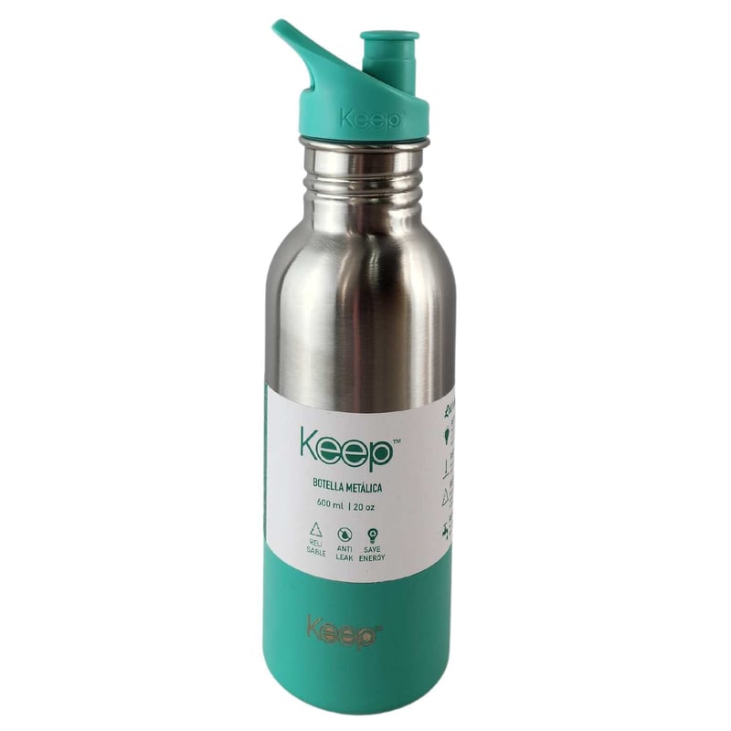 KEEP Botella Metalica 600ml Keep Bebidas Deporte turquesa | falabella.com