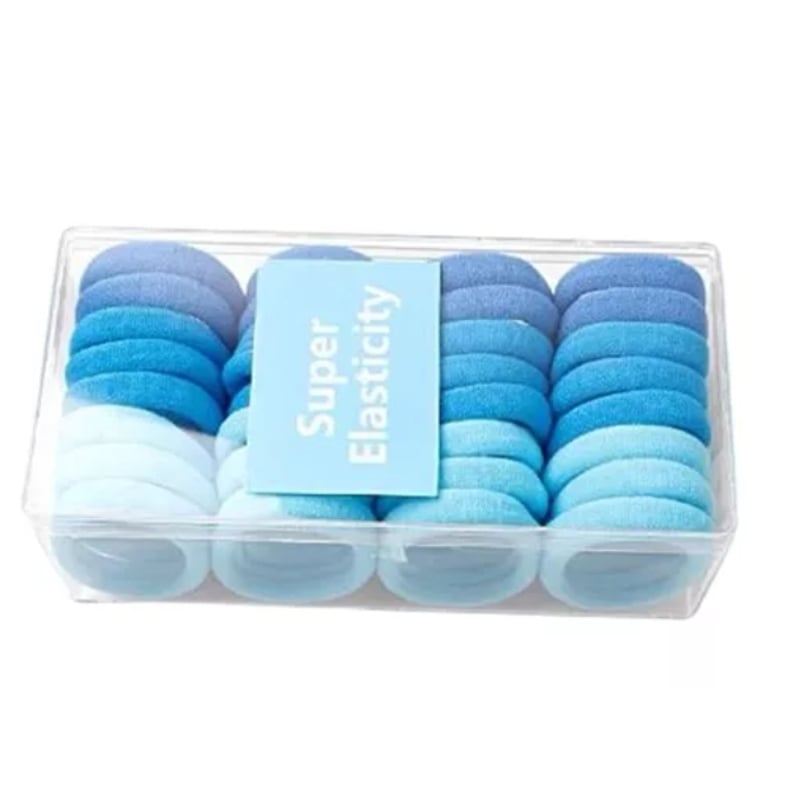 GENERICO Set 32 Colets Colores Gruesas Para Cabello Pelo Elástico Azul ...