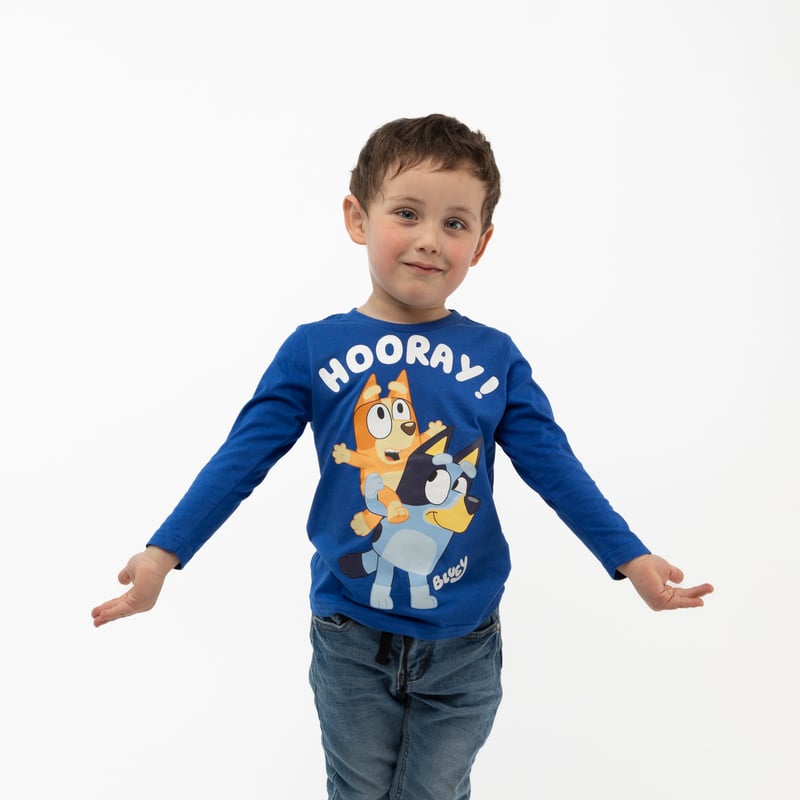 BLUEY Polera Manga Larga Niño Best Buddies Azul Bluey | falabella.com