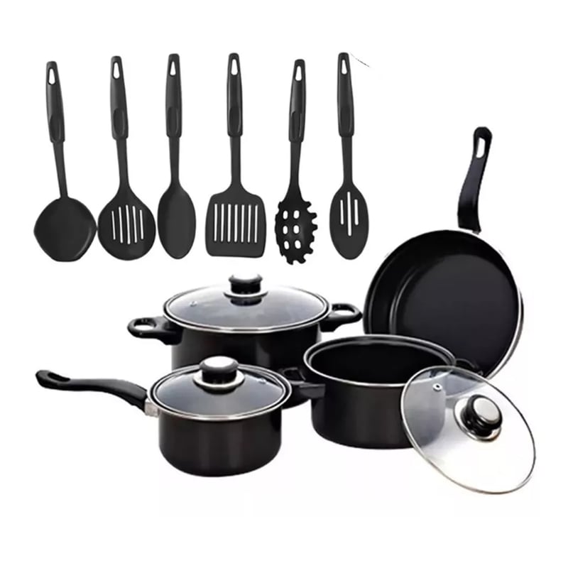 GENERICO Set De Ollas Juego De Ollas Sarten Olla Antiadherente 13 Pcs ...