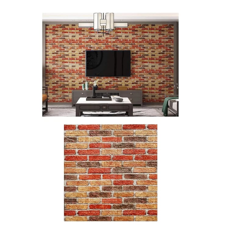 GENERICO Pack 10 Lamina Papel Mural Autoadhesivo 3d Ladrillo Disenos ...