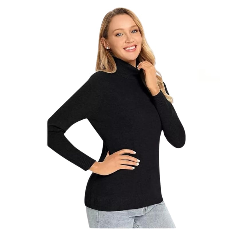 LIKE SHOP Sweater Beatle Lana Mujer Cuello Alto Doble Otoño Invierno ...