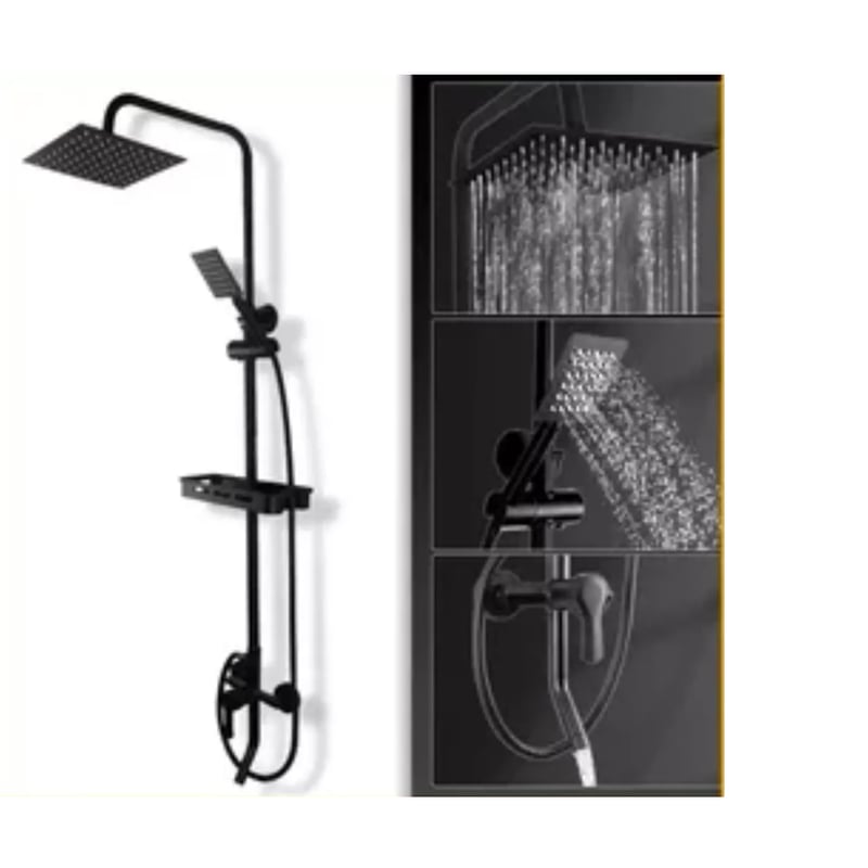 GENERICO Hermosa Columna De Ducha Negra Mate 3 Funciones | falabella.com